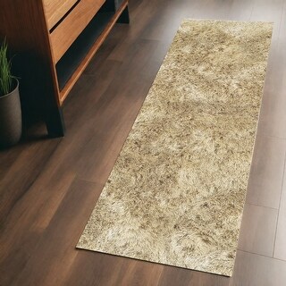 HomeRoots 6' Taupe Shag Hand Tufted Runner Rug - 72' X '30' X '1.57 ...