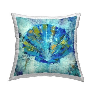 Stupell Rustic Blue Clam Shell Printed Outdoor Throw Pillow Design by ...