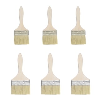 3Inch 4Inch Paint Brush Synthetic Bristle with 9/12mm Thick Wood Handle ...