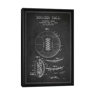 iCanvas "Soccer Ball Charcoal Patent Blueprint" by Aged Pixel Framed ...