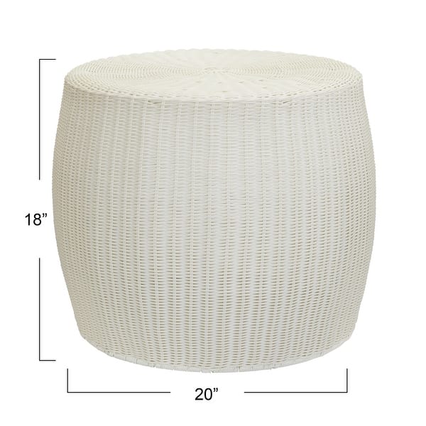 Household Essentials Handwoven Resin Barrel Side Table Storage ...