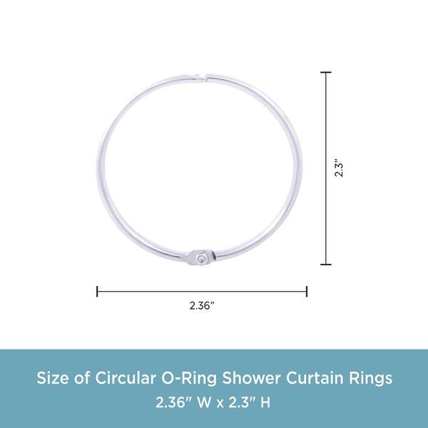 Kenney Circular O-Ring Shower Curtain Rings, Set of 12 - Chrome - On ...