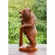 12" Wooden Hand Carved Standing Bear Statue Handcrafted Handmade ...