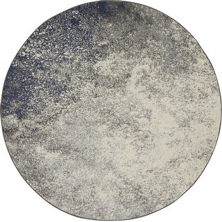 5' Round Charcoal and Ivory Abstract Area Rug - 3'6" - Bed Bath ...