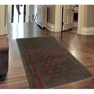 Vintage Distressed Macie Charcoal/Red Rug - 2'11" x 5'5" - Bed Bath ...