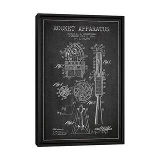 iCanvas "Rocket Apparatus Charcoal Patent Blueprint" by Aged Pixel ...