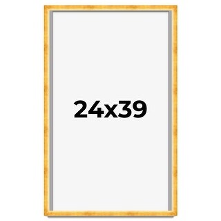 24x39 Shadow Box Frame Gold | 1.625 Inches Deep Real Wood Traditional ...