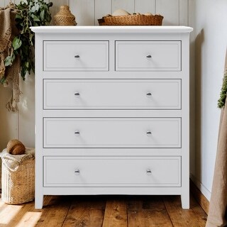 5 Drawers Solid Wood Chest 32.6W 15.35D 36H - Bed Bath & Beyond - 39631946