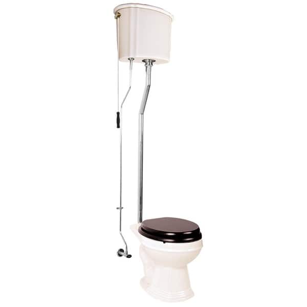 Overhead Tank Toilet with Biscuit China Finish, Chrome L-Pipe and Round ...