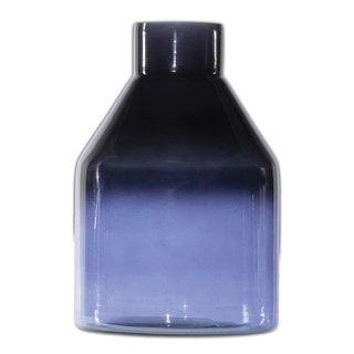 Blue Soda Lime Glass Bottle Vase 7"H - Bed Bath & Beyond - 40881237