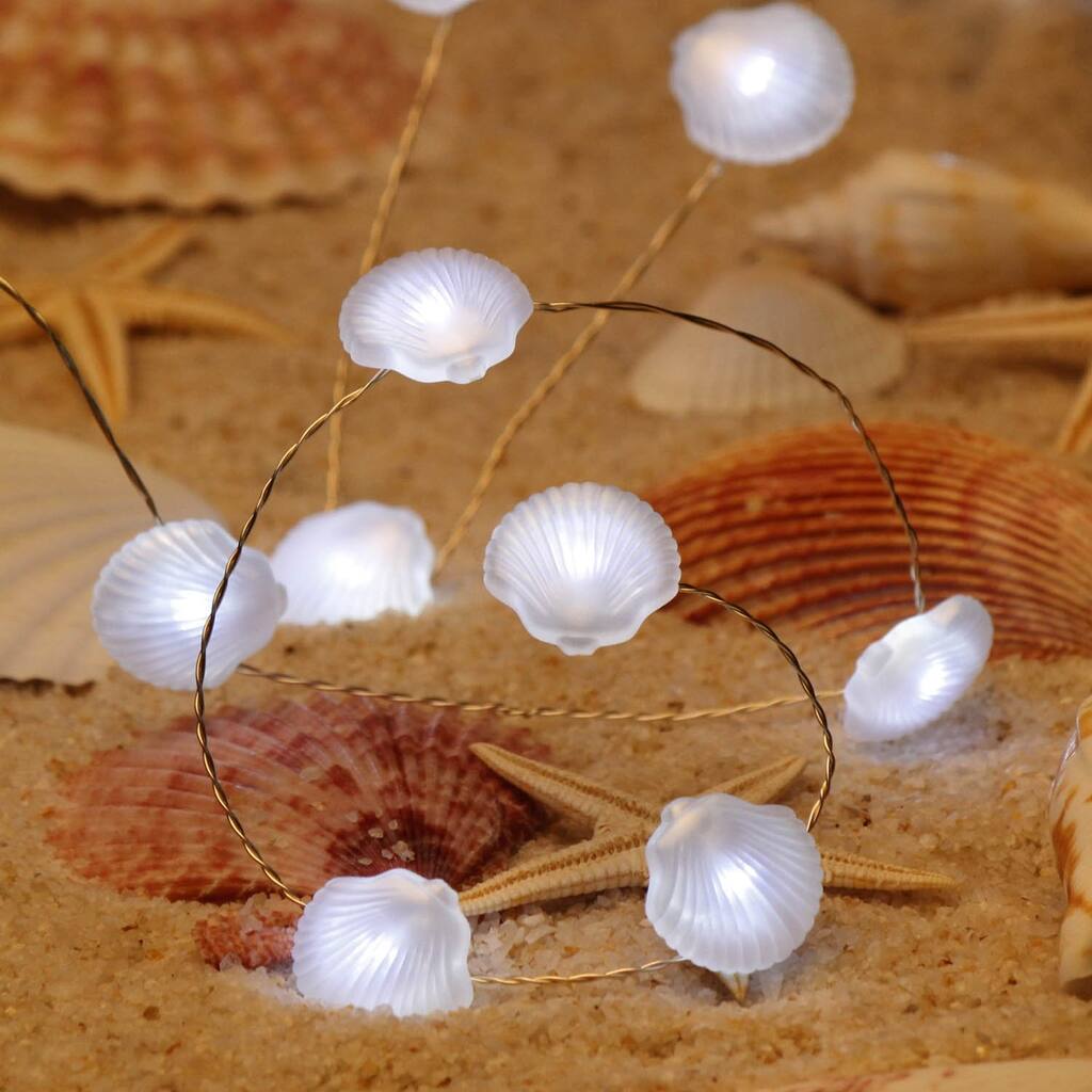 Sea Shells Scallop String Lights Decorative - Medium - Overstock - 28502490