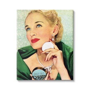 Stupell Vintage Cosmetic Ad Woman Canvas Wall Art by Kathy Alper - Bed ...