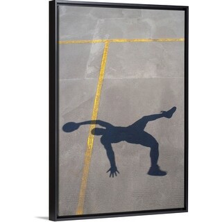 "Shadow of basketball player jumping" Black Float Frame Canvas Art ...
