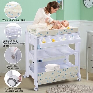 Costway Baby Infant Bath Changing Table Diaper Station Nursery ...