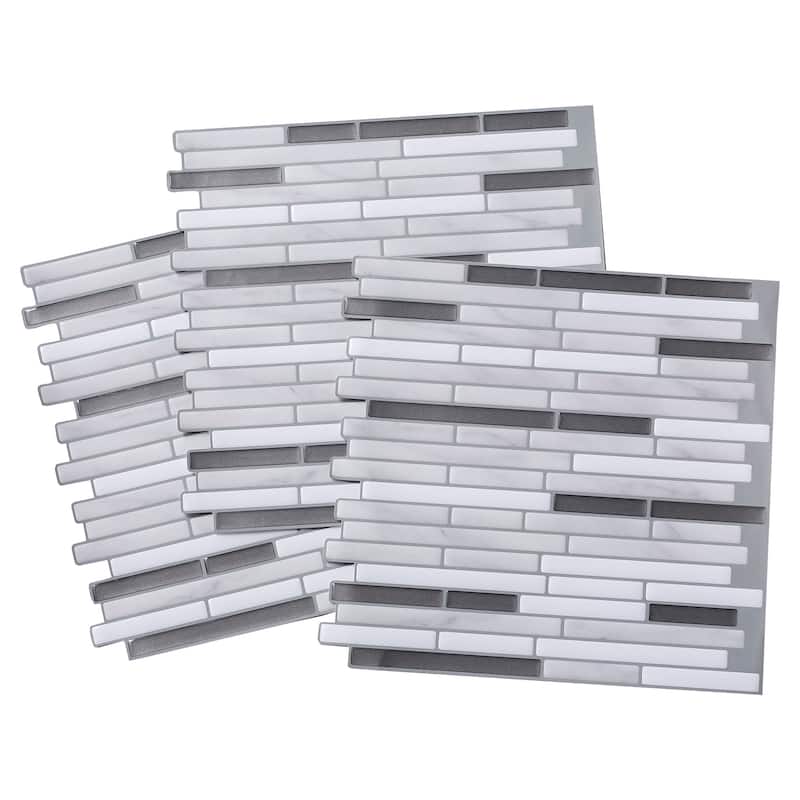 Tack Tile Peel & Stick Vinyl Backsplash (pack of 3) - Overstock - 21930782