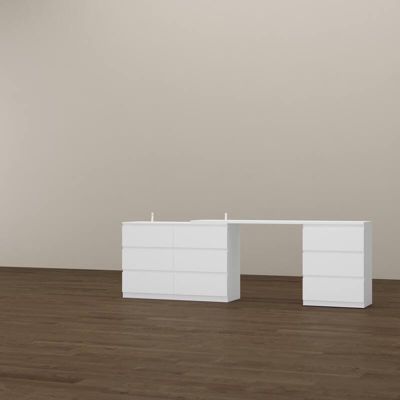 Office Desk: Expandable & Convertible with Ample Drawer Space Dresser ...