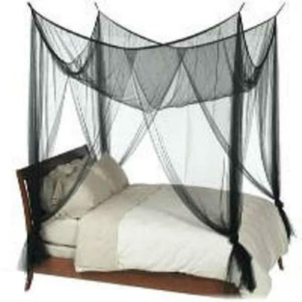 Black 4-Post Canopy Bed Mesh Netting Mosquito Net - Bed Bath & Beyond ...
