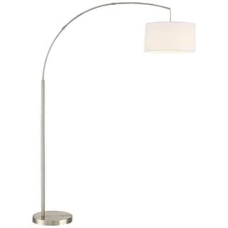 360 Lighting Cora 72" Brushed Nickel Arc Floor Lamp with Smart Socket ...
