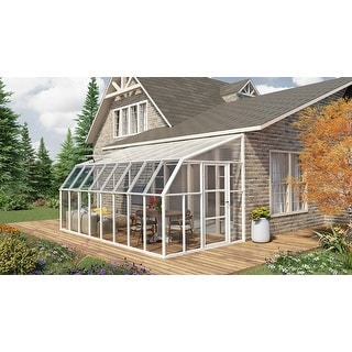Sun Room 8 ft. x 16 ft. White/Clear Patio Enclosure and Solarium - Bed ...