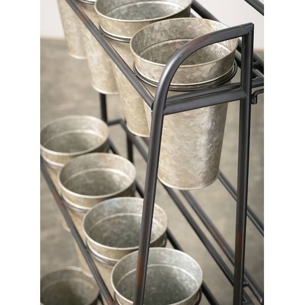 Sullivans Bucket Floral Display 49"H & 9"H Silver - 27.5"L x 13.75"W x ...