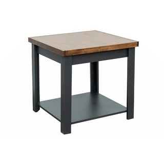 Home Essex 24 inch Side Table, No Assembly Required, Black and Whiskey ...