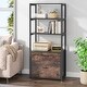 Wood 4-Tier File Cabinet with 2 Drawers and Storage Shelf for Home ...