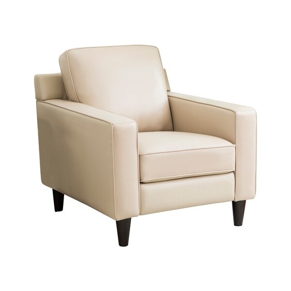 Beige leather armchair store