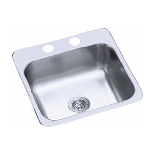 Sterling B153-1 Single Hole 15" Single Basin Drop In Stainless Steel ...