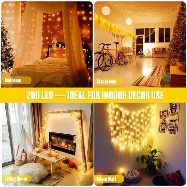 clear string lights for living