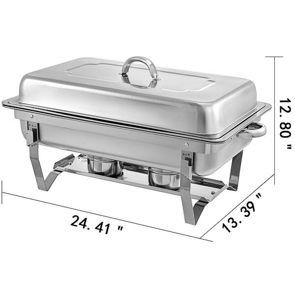 4 Packs 9L/8 Quart Stainless Steel Chafer Full Size Rectangular Chafers ...