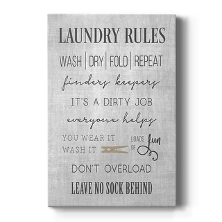 Neutral Laundry Rules Premium Gallery Wrapped Canvas - Ready to Hang ...