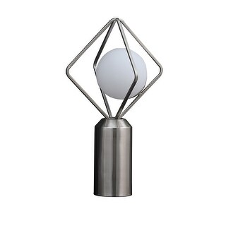 20 Inch Metal Table Lamp, Octahedron Shade, 40W LED, Toggle Switch ...