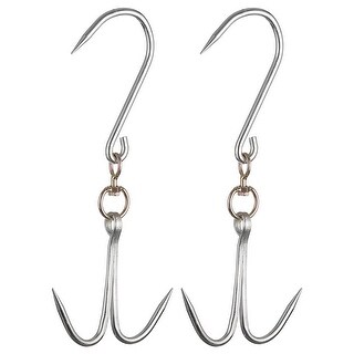 Double Meat Hooks, Galvanized Swivel Meat Hook, 2Pcs - Silver Tone ...