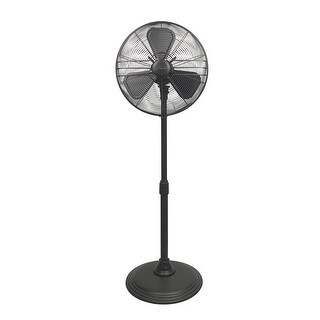 Adjustable 3 Speed Retro Pedestal Stand Floor Fan, 80 Degree ...