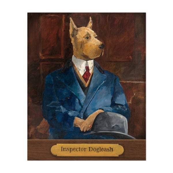 Inspector Dogleash with Plaque Illustrations Animals Art Print/Poster ...
