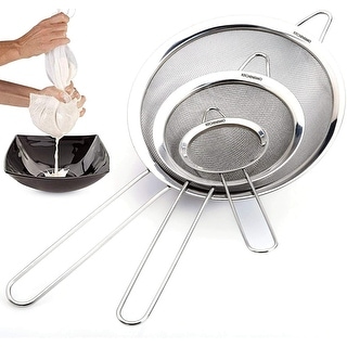Stainless Steel Fine Mesh Kitchen Strainer Set - Bed Bath & Beyond ...