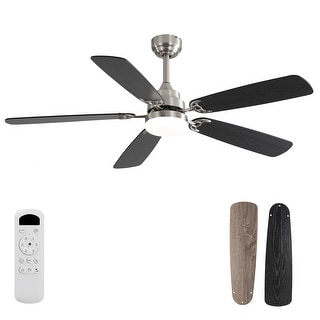 Modern 52 Inch Led Ceiling Fan With 110V 6 Speed Wind 5 Blades Remote ...