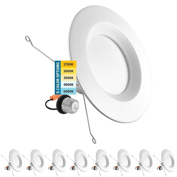 Sunperian 5/6" Recessed Lighting LED Can Light 5 Color Options 14W=90W ...