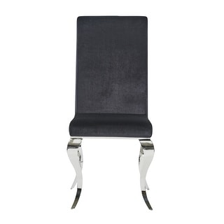 Set Of 2 Black Dining Chairs With Silver Tone Legs - Bed Bath & Beyond ...