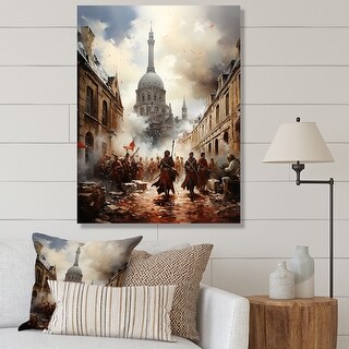 Designart "The French Revolution Revolt I" France Canvas Wall Art - Bed ...