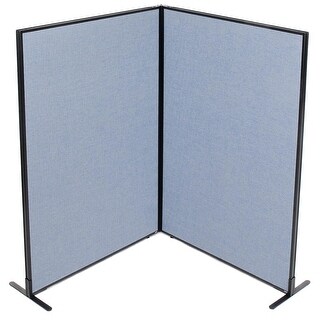48-1/4"W x 72"H Freestanding 2-Panel Corner Room Divider, Blue - 50"L x ...