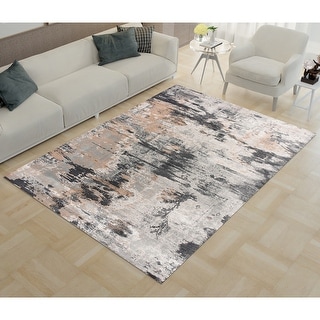 Aden Contemporary Abstract Grey Area Rug - Bed Bath & Beyond - 37825352