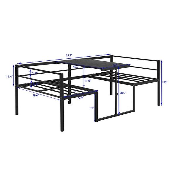 Twin Size Adjustable Daybed with Built-in-Desk and Lowered - Bed Bath ...