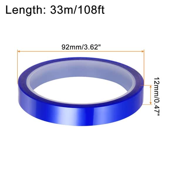 4 Rolls Heat Tape High Temperature 12mmx33m Sublimation Tape Blue ...