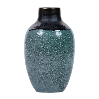 Atlas Clayton Blue Glazed and Gold Earthenware Vase - Bed Bath & Beyond ...