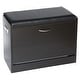 Black Wooden Fold-out Shoe Organizer Storage Bench Leather Cushion ...