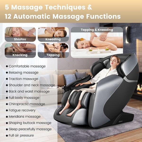 Relaxe Zero Gravity Shiatsu Massage Chair with Heating SL Track Bed Bath Beyond 38285376