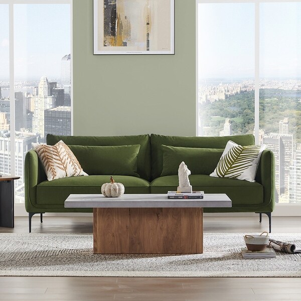 Charlene Mid Century Modern 3 Seater Sofa Velvet Grey