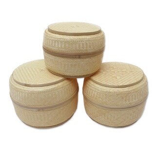 Novica Handmade Traditional Keben Decorative Bamboo Boxes (Set Of 3 ...