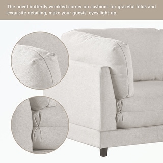 L shaped Sofa with Removable Ottomans and comfortable waist pillows ...